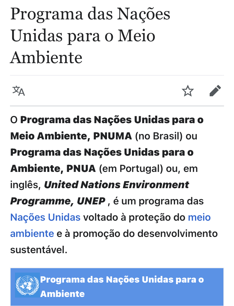 O Programa das Nações Unidas para o Meio Ambiente, PNUMA (no Brasil) ou ...
